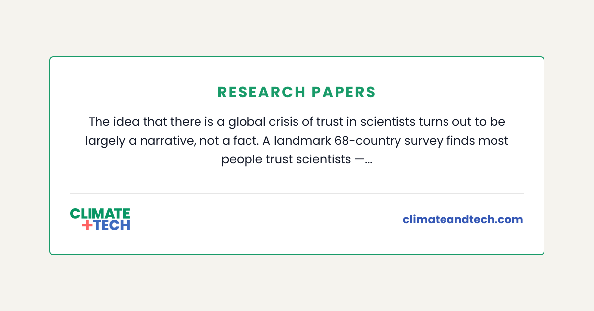Global Trust in Scientists — Nature Human Behaviour 68-Country Study ...